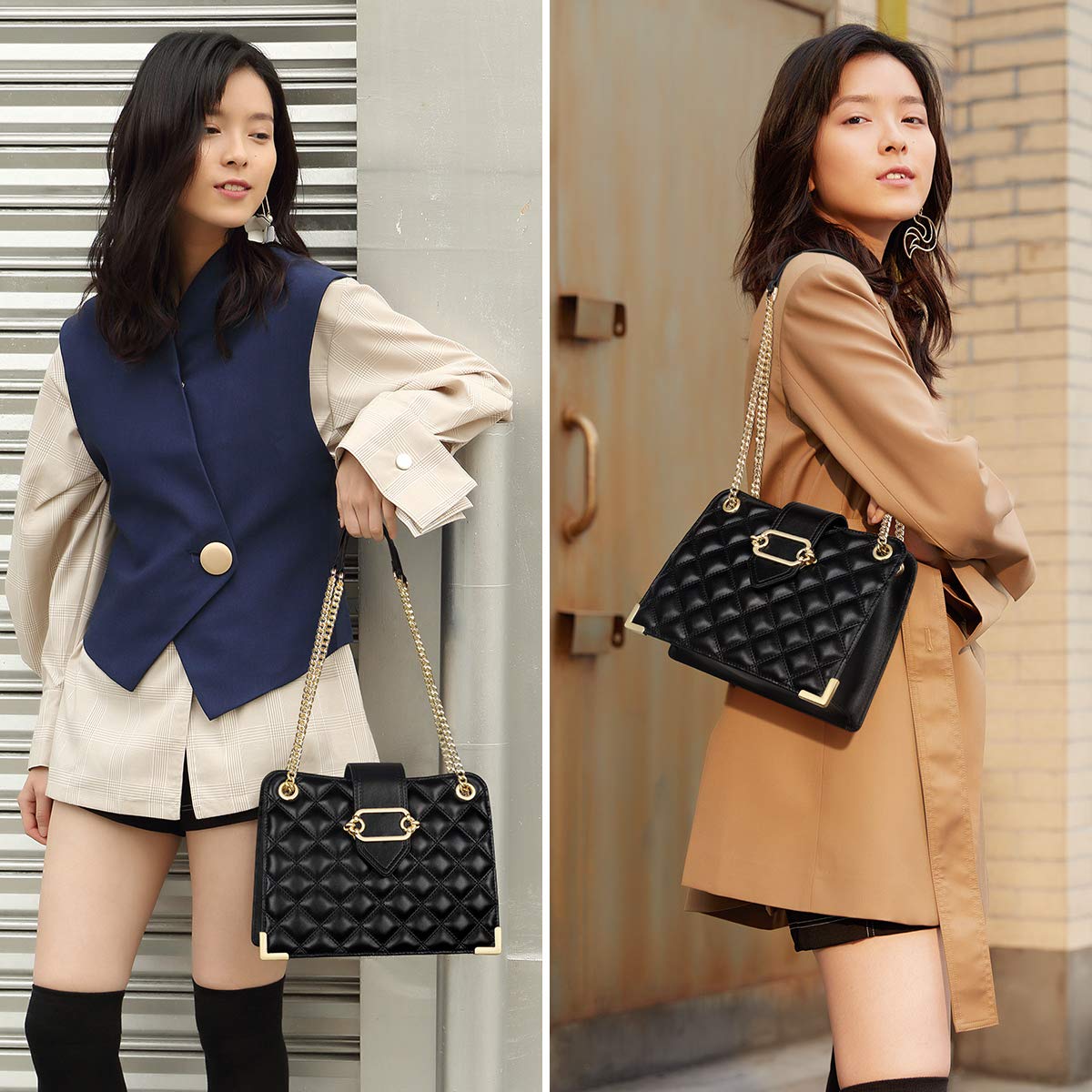 Crossbody Leather Bag Handbags Shoulder Bag for Women with Top Handle (black4)