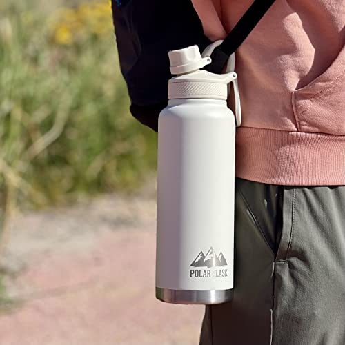 POLAR FLASK Stainless Steel Sports Water Bottle β 3 Premium Lids β Keeps Liquids Cold or Hot, Leak Proof & Sweat Proof