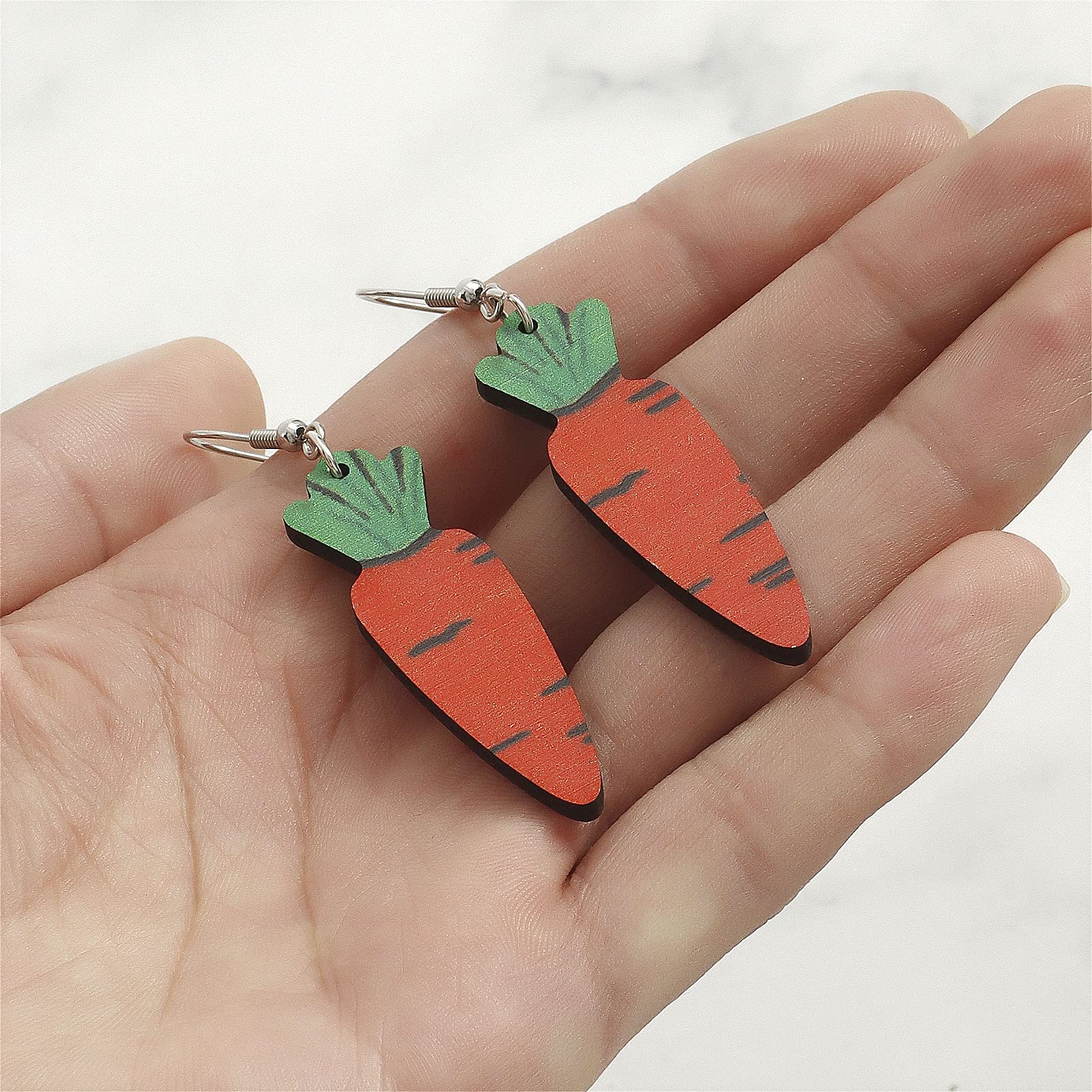 Easter Earrings for Women Easter Bunny Earrings Wooden Earrings Easter Eggs Duck Carrot Earrings Holiday Earrings Bulk Easter Gifts Easter Decorations 6 Pairs