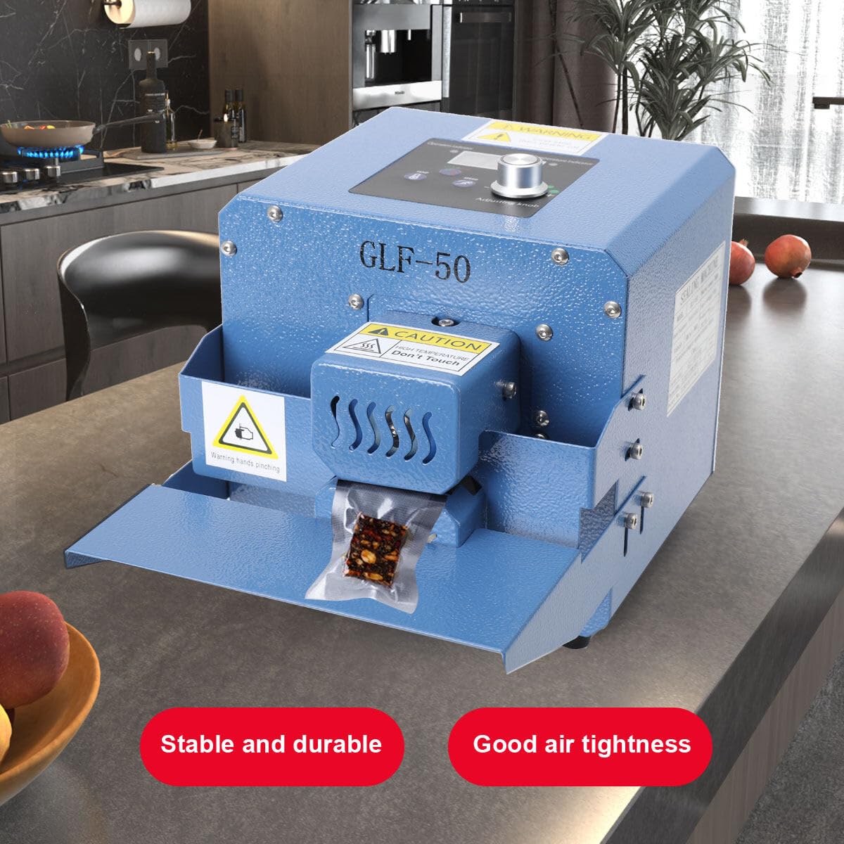 EODSAD Heat Sealer Machine,Automatic Food Plastic Bag Heat Sealing Machine, Continuous Roller Sealer Temperature Control, Commercial Plastic Bag Sealer For Cookies,Small Shops,Home Kitchen