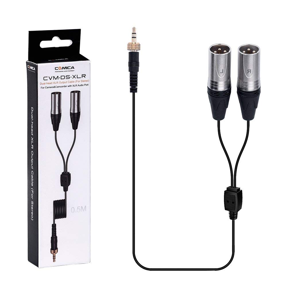 comica CVM-DS-XLR 3.5mm TRS to Dual XLR Stereo Audio Output Cable Wireless Microphone Systems