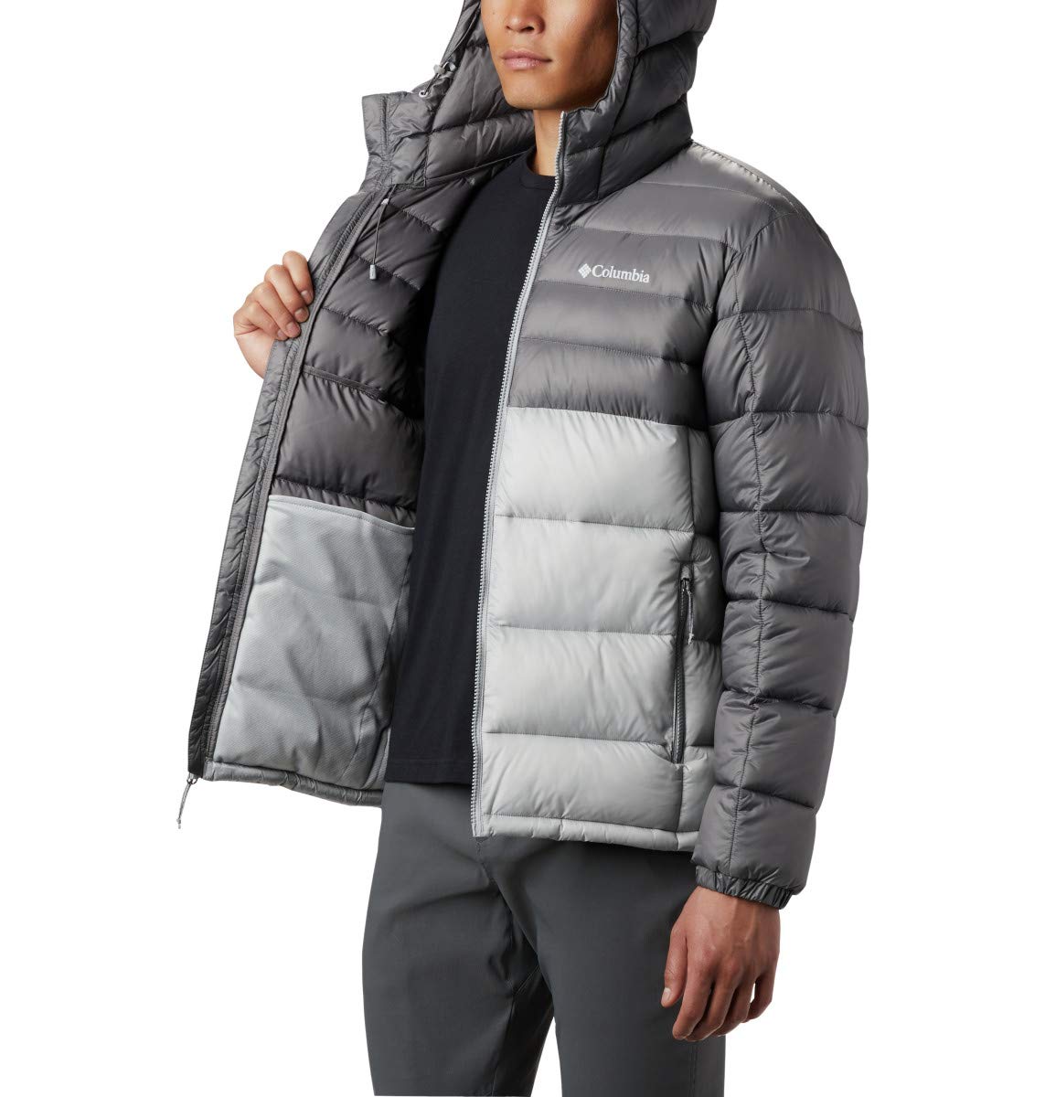 Columbia Men's Buck Butte Insulated Hooded Jacket, Columbia Grey/City Grey, Large