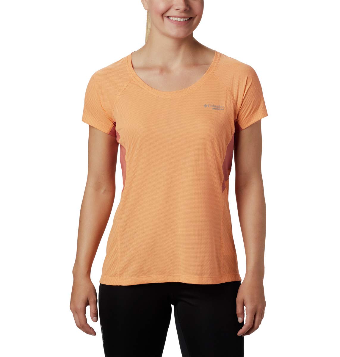 Columbia Women's Titan Ultra II Short Sleeve, Bright Nectar/Dark Coral, Medium