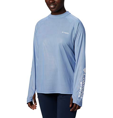 Columbia Women's Tidal Deflector Zero Mock Long Sleeve, Dolphin, X-Large