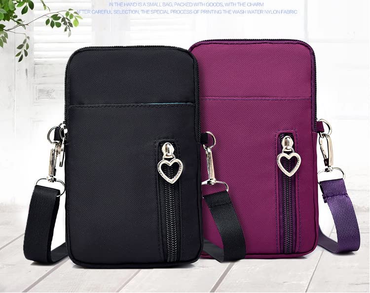 Cell Phone Purse Armband Small Crossbody Wallet Bag for Samsung Galaxy A53 5G A52 A51 A33 S21 FE S20 FE S22+ S10 Plus Note 10 iPhone 13 12 Pro Mini 11 Pro XR Pixel 6 4 XL Moto E OnePlus 9 (S, Purple)