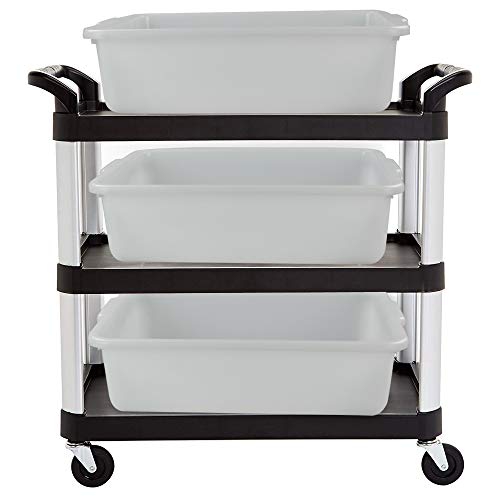 Kekow 4-Pack 22 L Commercial Bus Tubs/Bus Box, White Large Plastic Tote Box