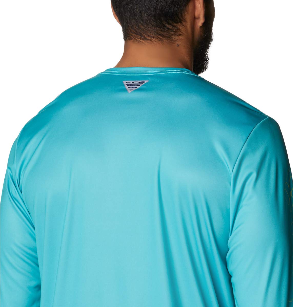Columbia Men's Terminal Tackle PFG Running Line Long Sleeve, Sage/Light Lime Trout, Large