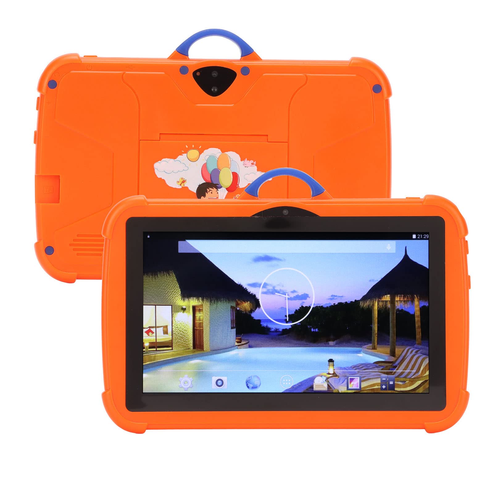 FOFY Toddler Tablet, 1GB RAM 8GB ROM 7 Inch Tablet Portable Lightweight with Stand for Home (US Plug)
