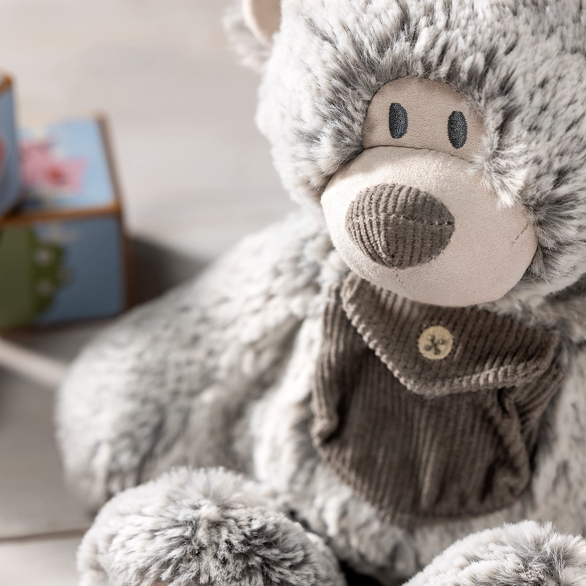 DEMDACO Pocket Prayer Teddy Bear Grey 16 Inch Polyester Plush Fabric Stuffed Animal Toy