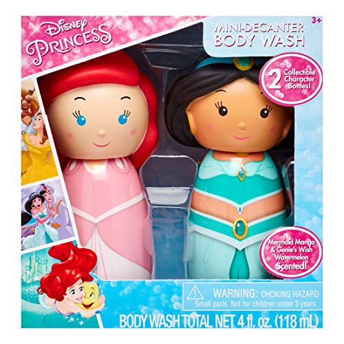 Centric Beauty Disney Princess 2-Piece Mini-Decanter Body Wash Set With Ariel & Jasmine Bottles Christmas Stocking Stuffer Gift Set