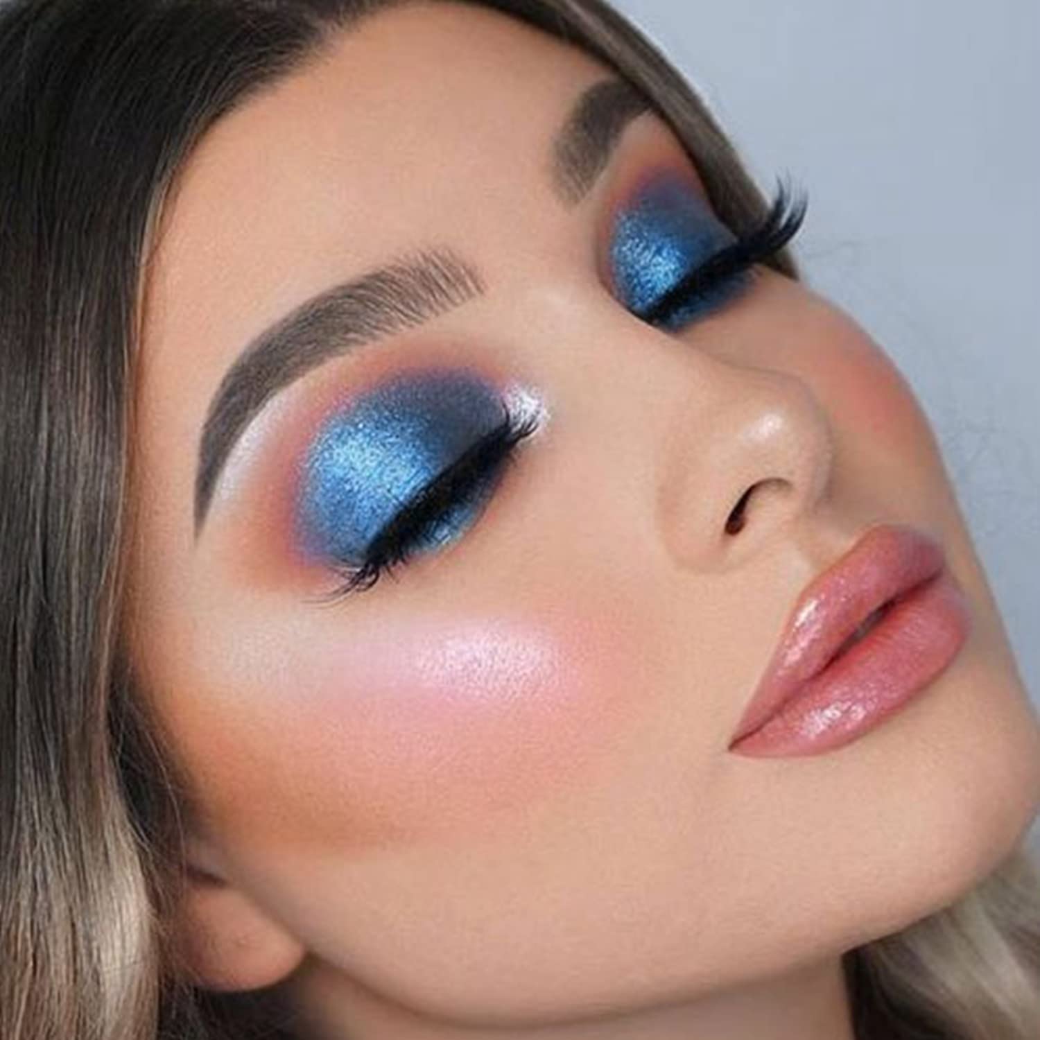 MAEPEOR Black Grey Smokey Eyeshadow Palette 9 Colors Cool Toned Matte Glitter Eyeshadow Palette Longlasting Waterproof Smoky Eye Shadow for Girls and Women (Set 3, Blue Silver)