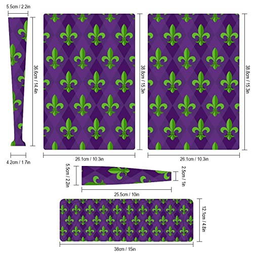 Fleur-de-lis Pattern Full Protective Skin Cover Design Wrap Decal Sticker Compatible with PS5 Digital Edition Console and Controller