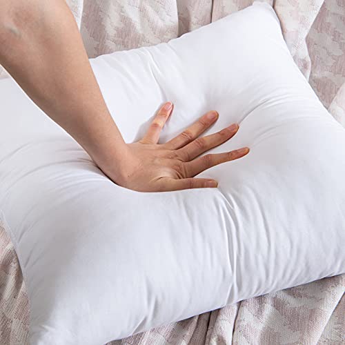 EMEMA 1 Piece Outdoor Pillow Inserts Waterproof Throw Pillow Premium Fluffy Decorative Cushion Square Inner Soft for Patio Furniture Garden Sleeping Bed Couch Sofa Bedroom 18x18 Inch 45x45 cm