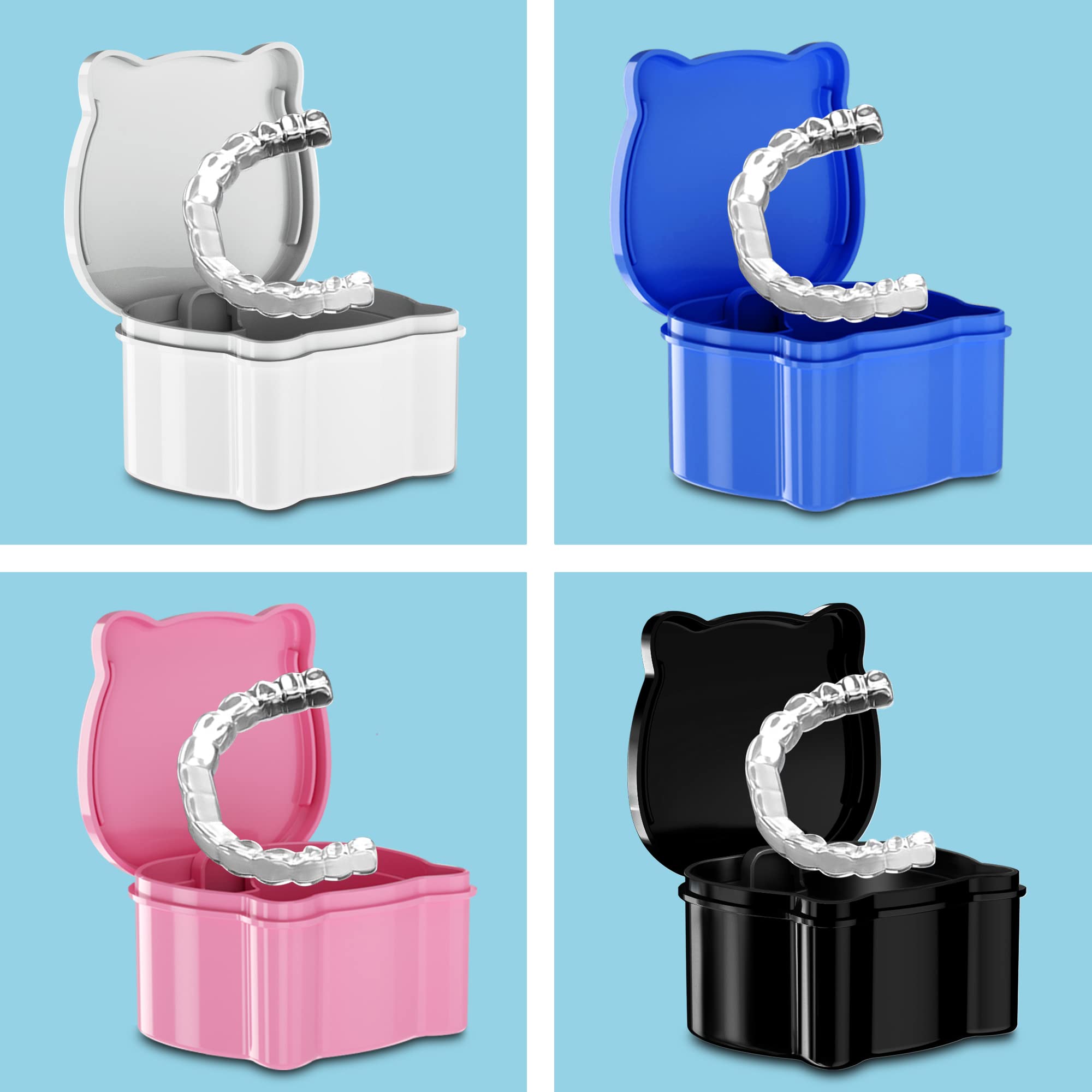 Denture Case, Denture Cup With Strainer For Dentures, Retainers, Night Guard & Mouth Guard, Retainer Case, Portable Denture Bath For Traveling & Daily Cleaning (Pink)