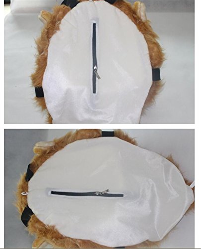 LANFIRE Domineering backpack stuffed tiger head 3D simulation personalised shoulder Bag Animal head shoulders bag (large, lion)