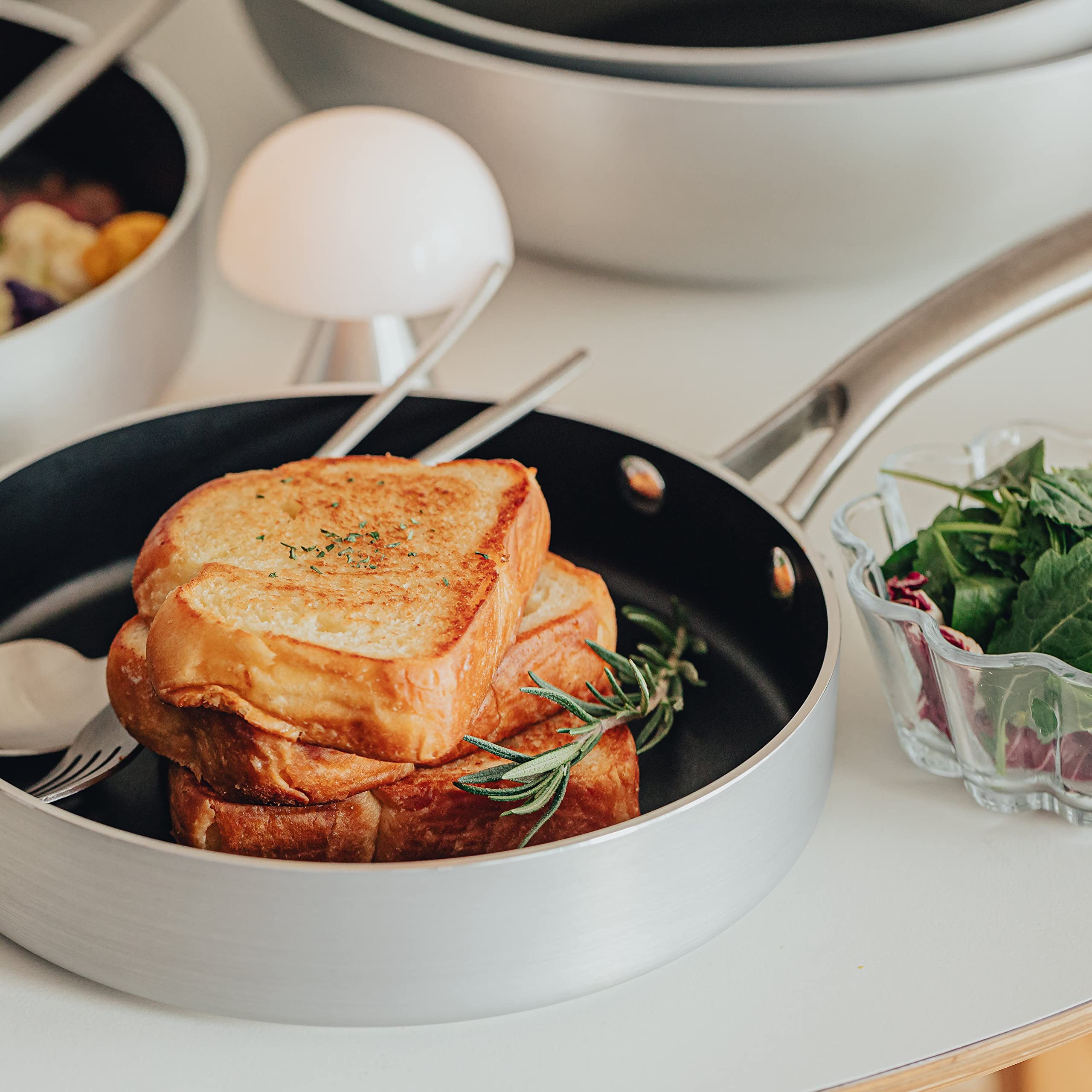 Dr.HOWS SHINE Nonstick Coating Frying Pan, Wok For Induction, Electric, Halogen and Gas Cooktops, Stainless Handle, PFOA free, Dishwasher-Safe (Shine frying pan 20cm)