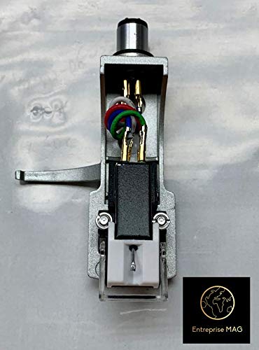 Cartridge, Stylus Needle and Silver Headshell with mounting bolts for Technics SLD3, SLD303, SLD33, SLD3K, SLD5, SLQ2, SLB303, SLH302, SL1000, SL1100, SL120, SL1650, SL1900, SL1950, SL2000, SL3310