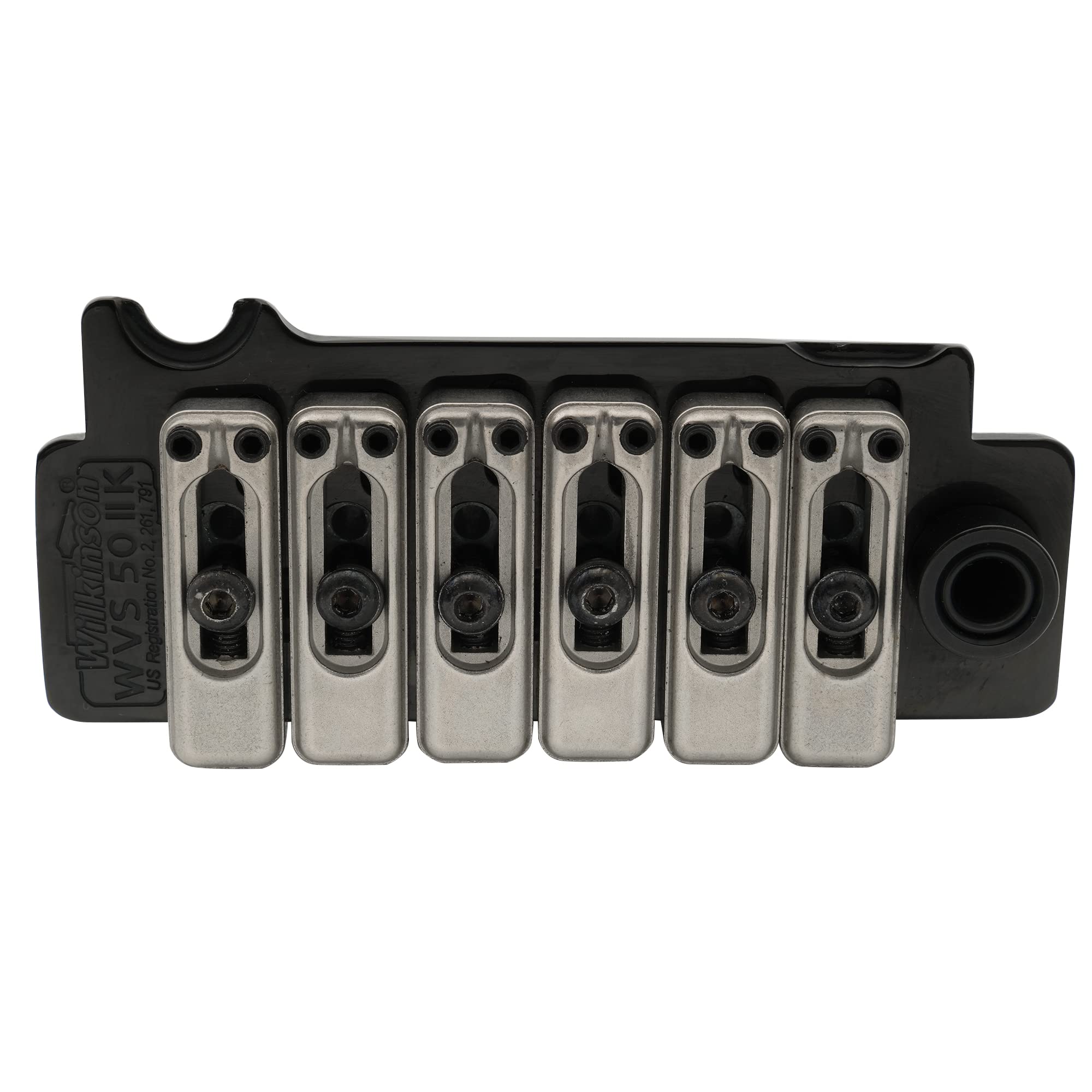 Wilkinson WVS50IIK 52.5mm String Spacing 2-Point Steel Saddles Tremolo Bridge with Full Steel Block for USA/Mexico/Japan/Korea Strat Electric Guitar, Black