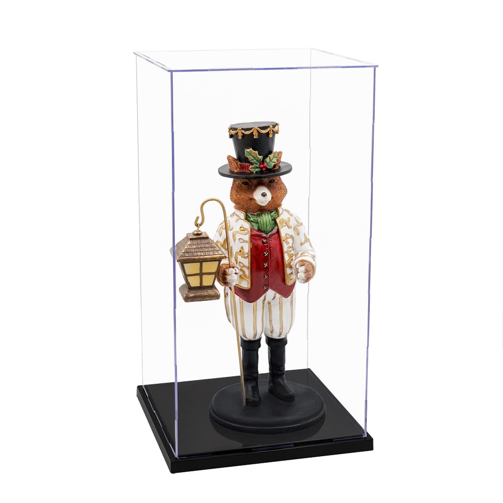 Tingacraft Acrylic Display Case (8 x 8 x 15.7 inch) for 14 inch Doll Figure Clear Box for Collectibles, Assembly Required