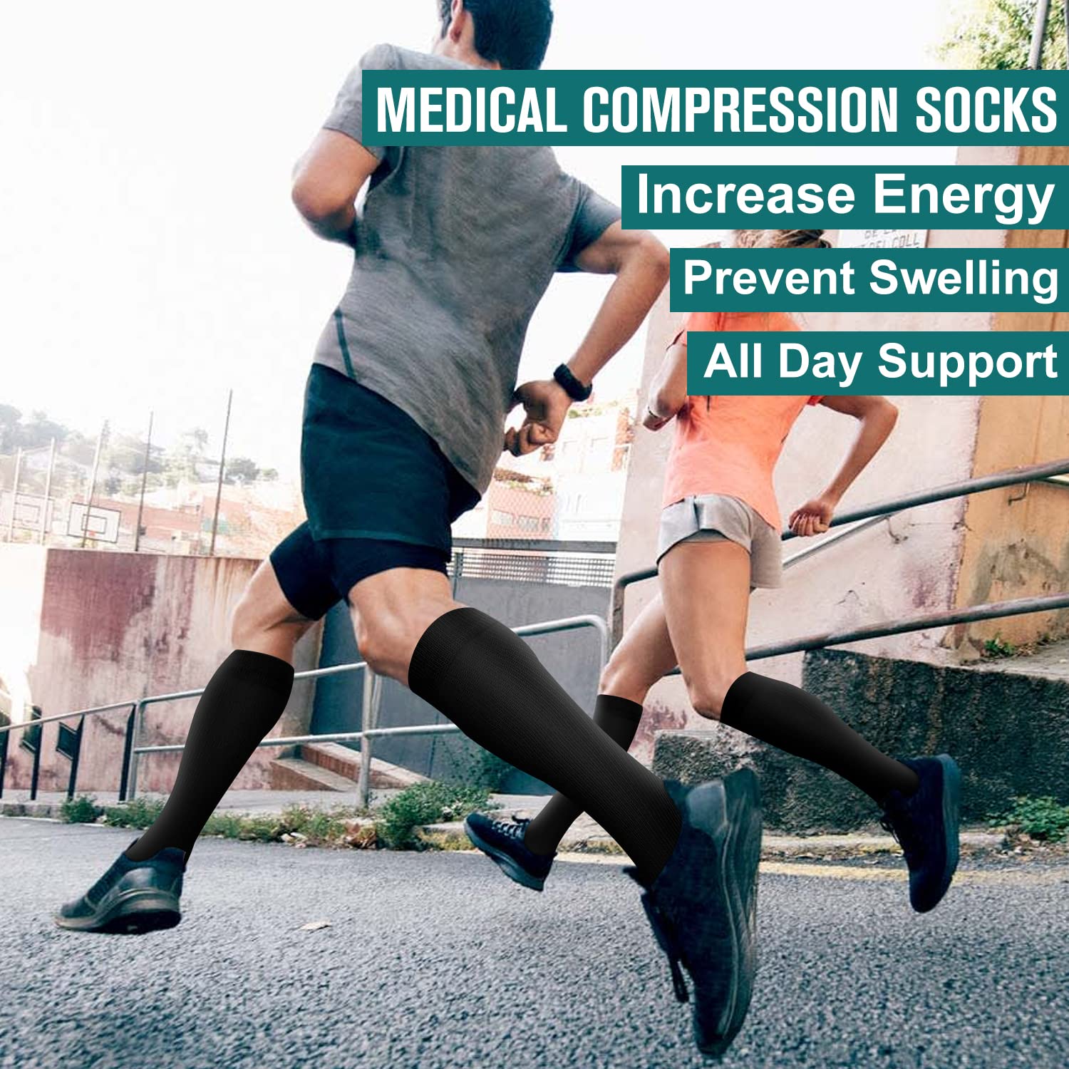 COOLOVER Compression Socks for Women and Men Circulation(3 Pairs)-Best Support for Running, Athletic, Nursing, Travel