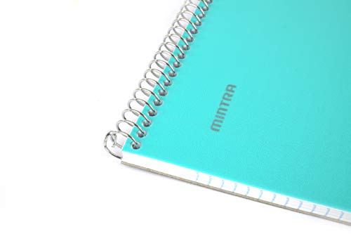Mintra Office TOP BOUND Durable Spiral Notebooks (Teal, Purple, White, College Ruled 3pk)