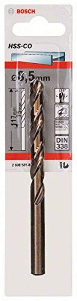 Bosch 2608585861 Metal Drill Bit Hss-Co 8, 5mmx2.95inx4.6In