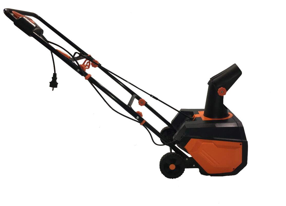 Kapoo Snow Thrower, 18 Inch Electric Snow Blower, 13 Amp, Steel Auger, 180° Rotatable Chute and Overload Protection, Black & Orange bb01