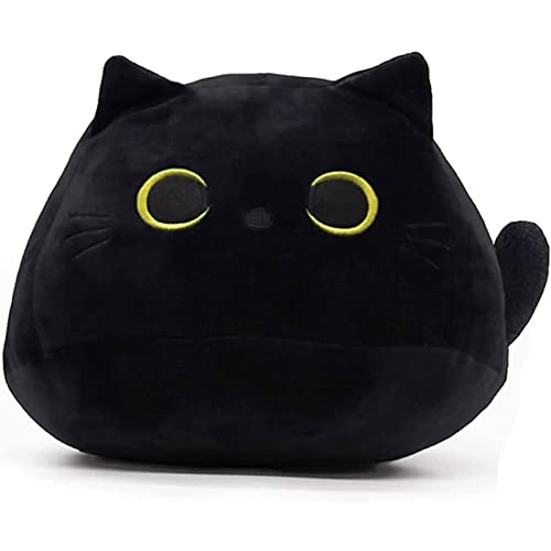 Yoruii 16" Black Cat Plush Toy, Cute Stuffed Animal Pillow, Creative Gift for Valentines & Birthdays