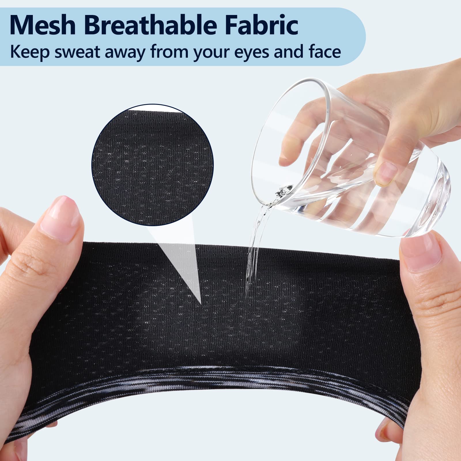 Flokinice 3Pcs VR Mask Cover Breathable Sweat Band for Oculus Go Quest 2, Adjustable Protect Facial Skin Replace Silicone Face Cover Pad for HTC Vive, PS, Gear, VR Workouts (Black/Blue/Grey)