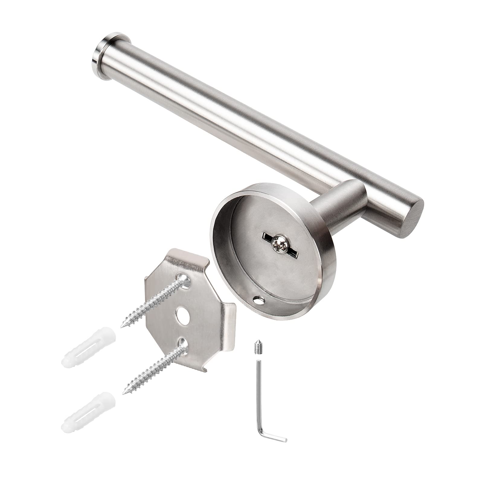 NearMoon Bathroom Toilet Paper Holder, Premium SUS304 Stainless Steel Rustproof Wall Mounted Toilet Roll Holder for Bathroom, Kitchen, Washroom (1 Pack, Brushed Nickel)