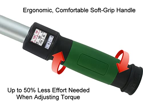 eTORK Click-Style Torque Wrench (3/8-Inch Drive) (Range: 50-250 Inch Pounds / 6-28 Newton Meters)