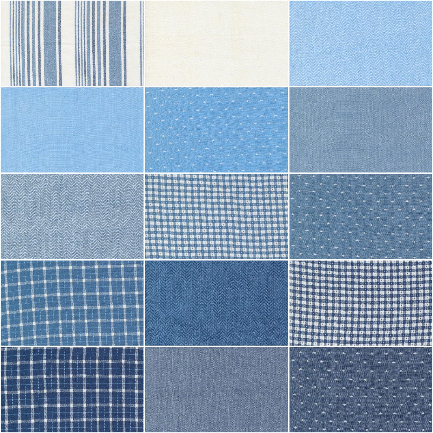 Denim & Daisies Wovens Charm Pack by Joanna Figueroa; 42-5" Precut Fabric Quilt Squares