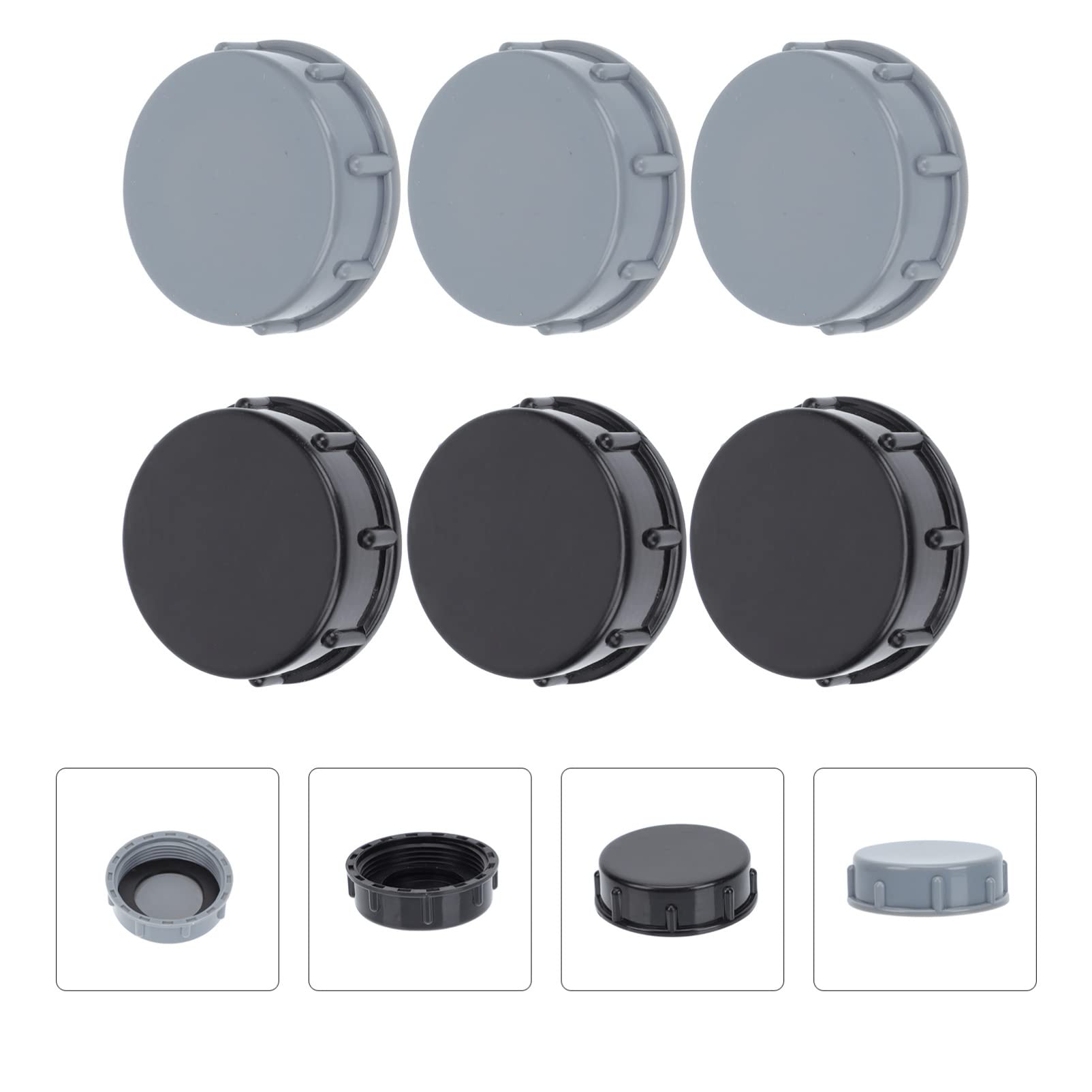 DEPILA Drain 6pcs Plastic Pipe Caps Hose Cap Pipe Fitting Cap Sewer Pipe Cap Tubing End Cap PVC Pipe Cap for Kitchen Drain Pipe 45MM Plug