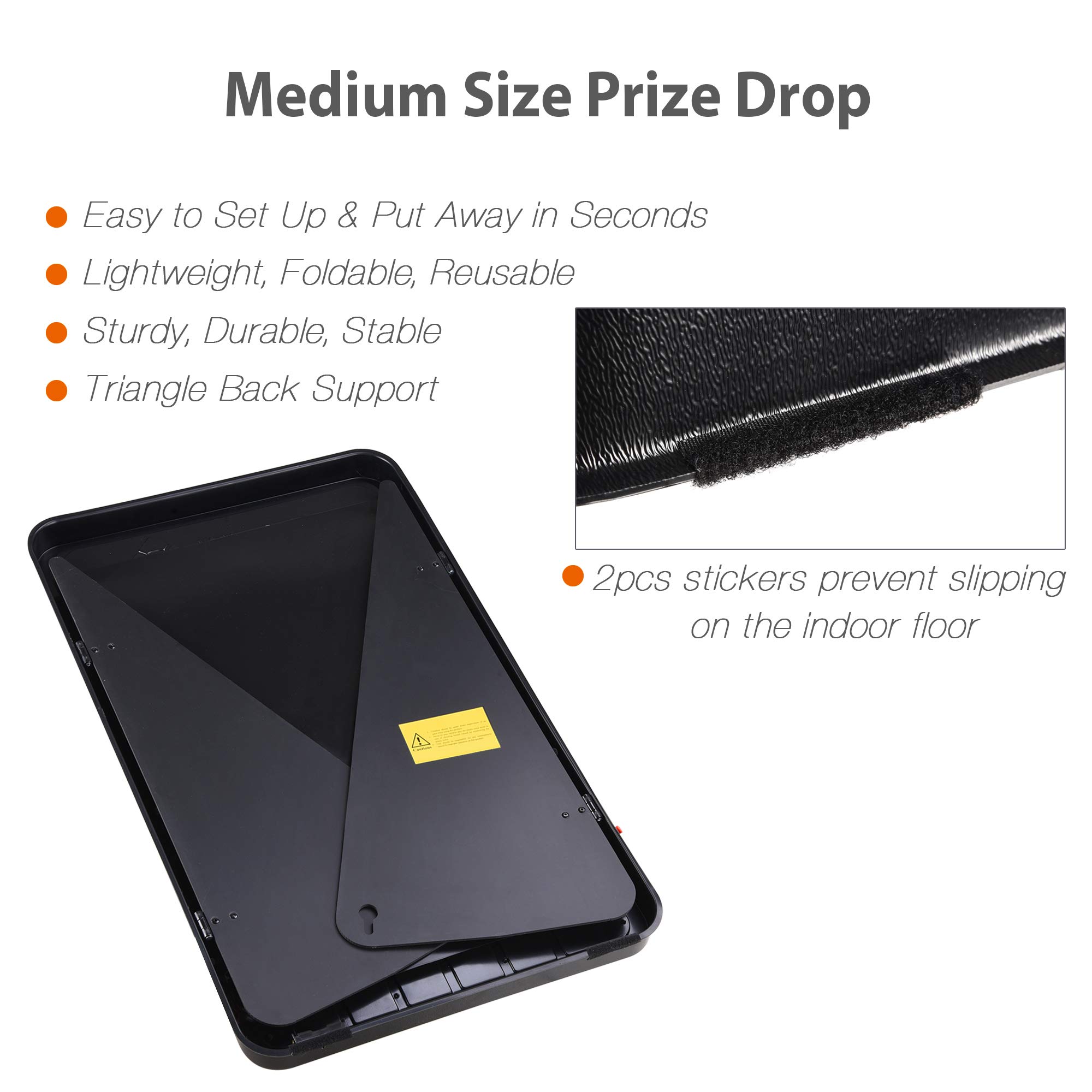 WinSpin 30"x19" Prize Drop Board Foldable Stand Disk Drop Board Game Customizable 6 Slots with 10 Pucks for Carnival Tradeshow Party, (with Multi-Colored LED Light)