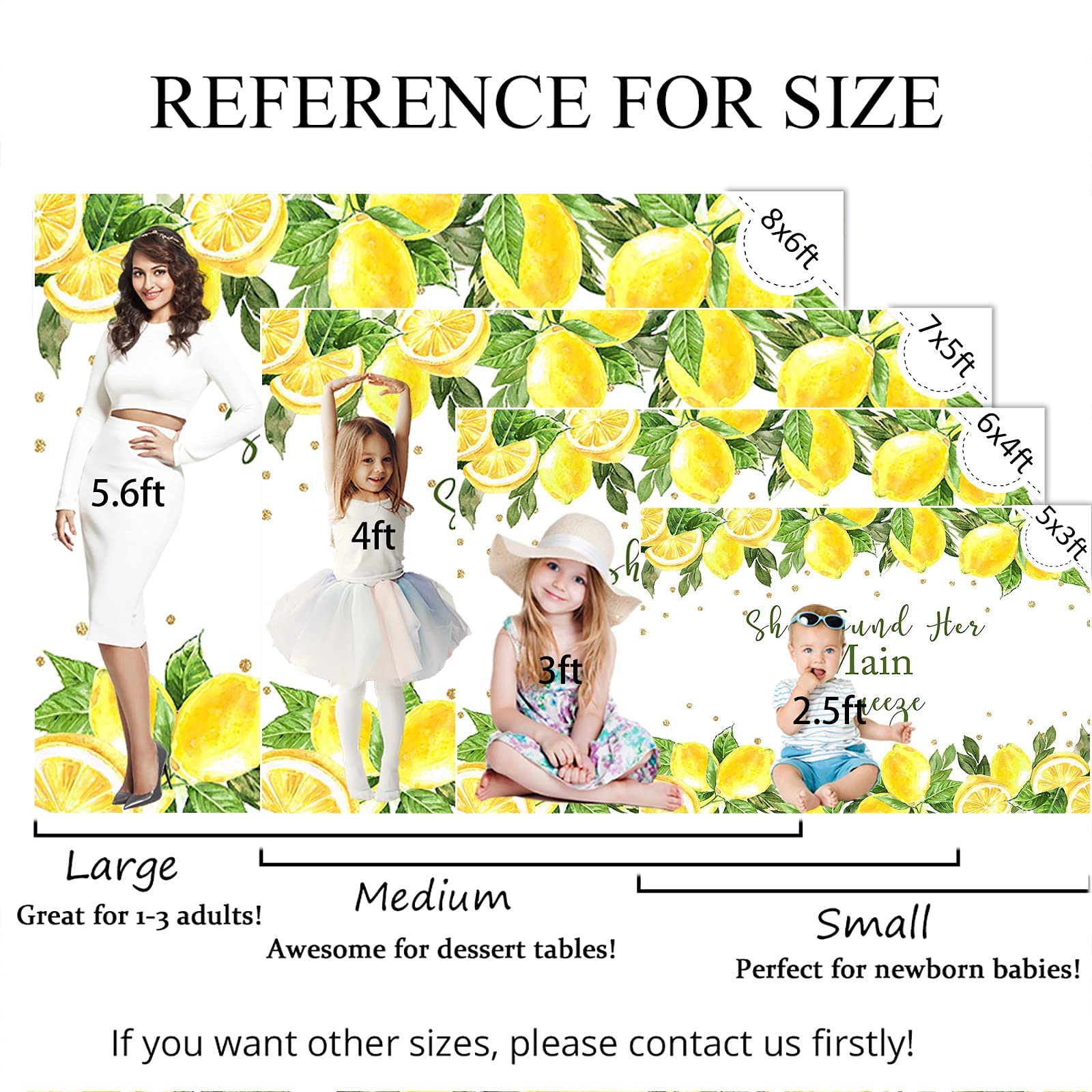 Mocsicka She Found Her Main Squeeze Backdrop Lemon Bridal Shower Lemonade Bachelorette Party Decoration Green Lemon Bride to Be Wedding Engagement Background (7x5ft (82x60 inch))