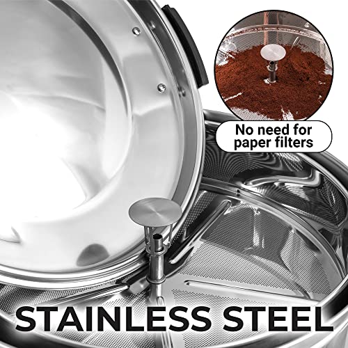 Zulay Premium 50 Cup Commercial Coffee Urn - Stainless Steel Large Coffee Dispenser For Quick Brewing - Automatic Hot Water Dispenser - Ideal for Large Crowds - Perfect for Any Occasion
