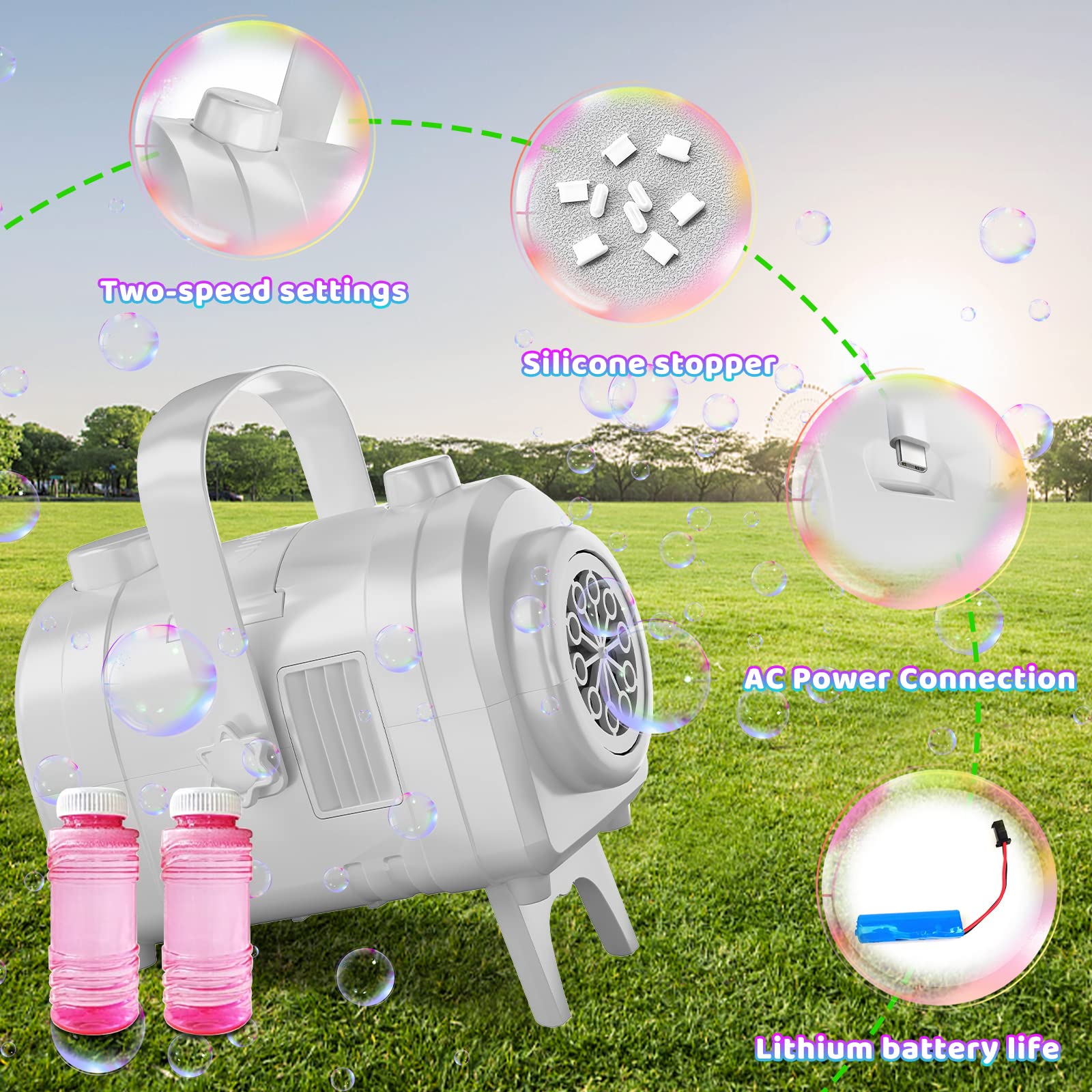 Bubble Machine Durable Automatic Bubble Maker,8000+ Bubbles for Kids Boys Girl Bubble Maker Bubble Toys for Indoor Outdoor Parties(White Mailbox)