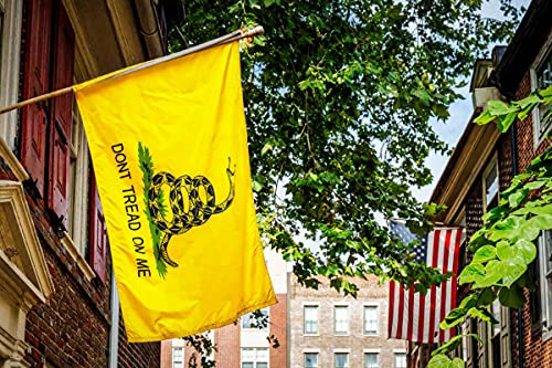 Dont Tread On Me Flag 3x5 Outdoor 240D Heavy Polyester Duty Double Sided 3ply Gadsden Flag Vibrant Colors Durable Canvas Header with 2 Brass Grommets Tea Party Rattle Snake Banner
