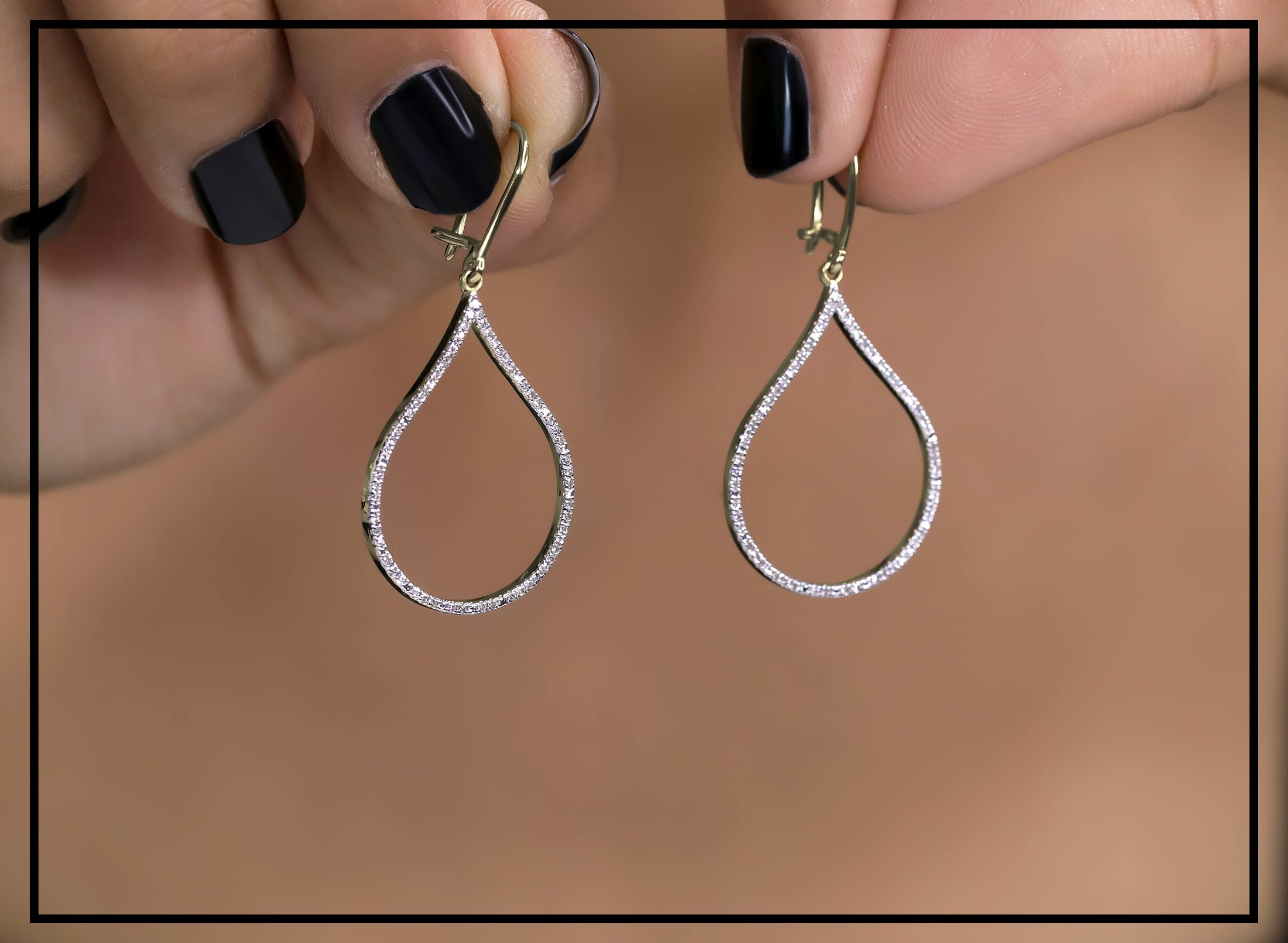 Dazzlingrock Collection 0.20 Carat (ctw) 14K Round White Diamond Ladies Teardrop Earrings 1/5 CT, Yellow Gold