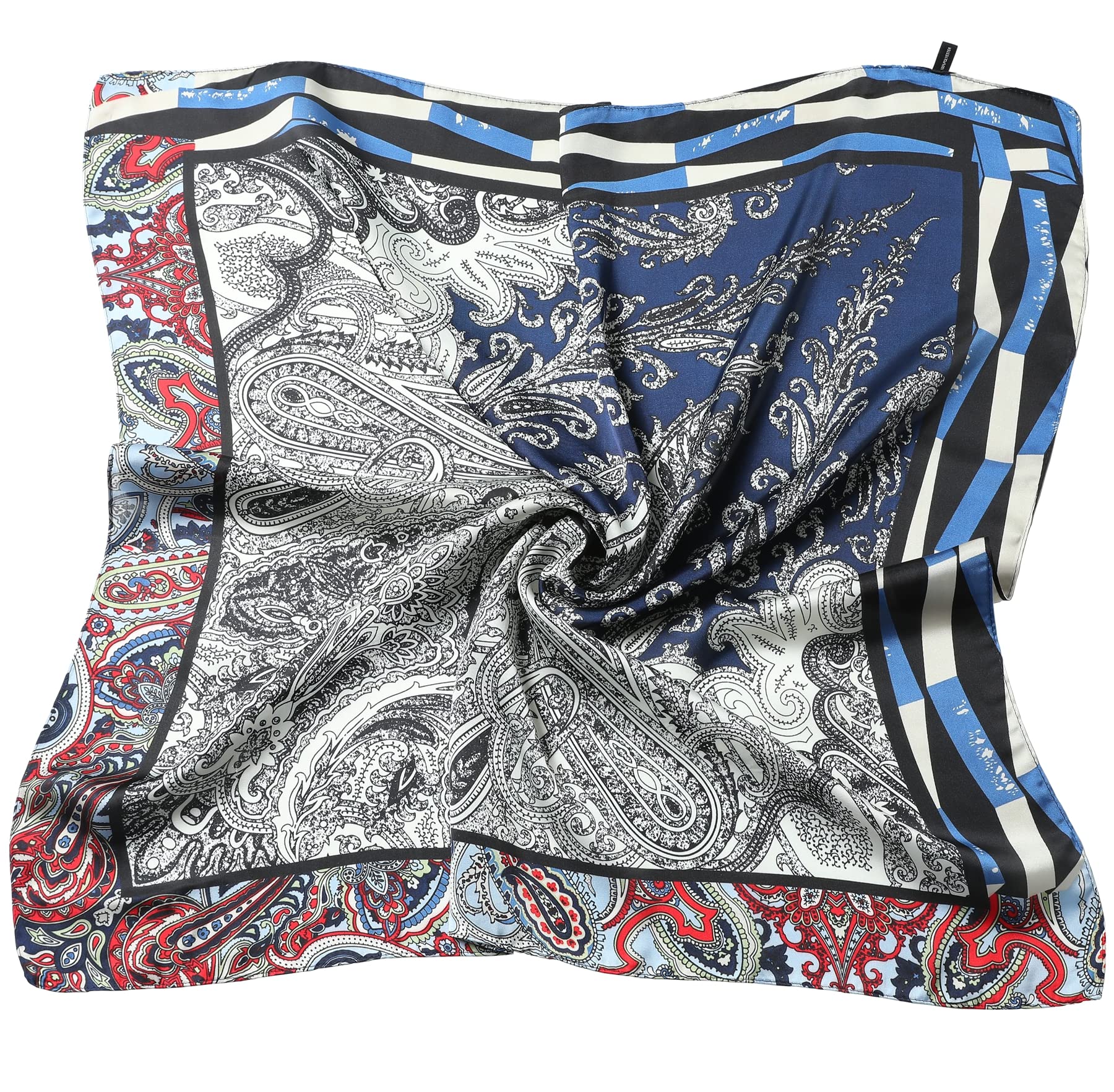 ecoinway Silk Head Scarf Women Satin Large Hair Scarves Bandanas 27" Square Silk Hair Wrap Sleeping Gift