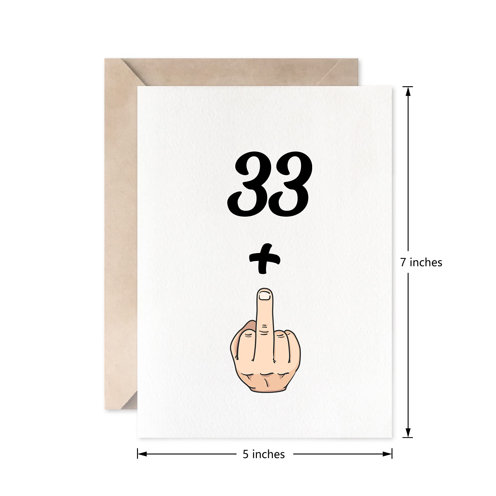 MAGJUCHE Funny 34th Birthday Card, 33+1 women Or Men Sweet 34 Years Old Birthday Gift Joke Card