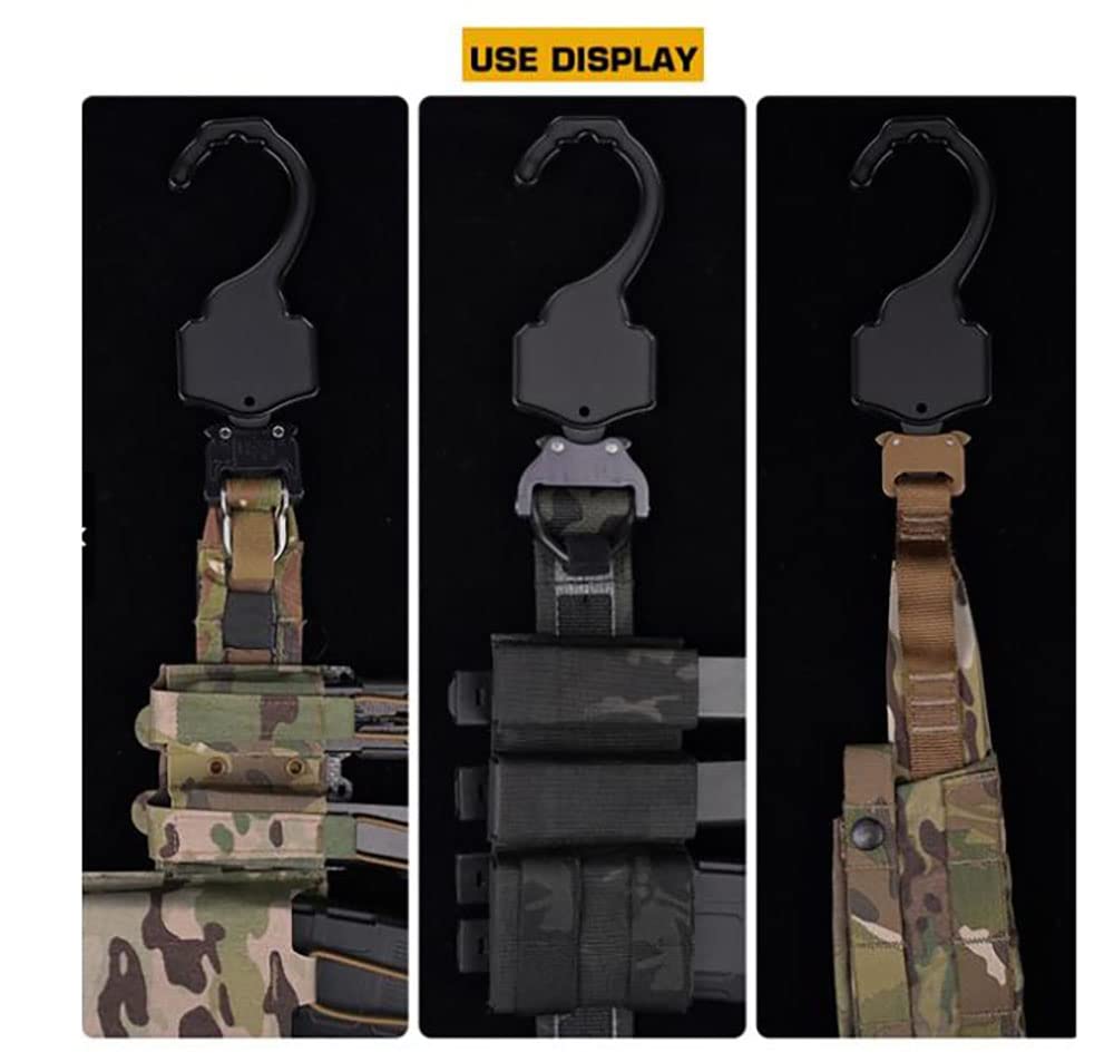 Tactical Belt Hanger Closet Belt Organizer Belt Holder, Belt Storage for Men or Women Best Way to Hang Quick Release Buckle Belts (Black 2pc)