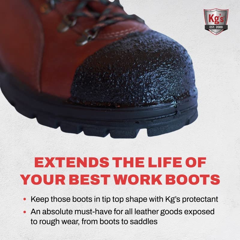 Kg's Boot Guard Brush On Toe Protection – Brush On Liquid for Tough, Long-Lasting Safety Protection on Boots, Made with Kevlar for Strong, Durable Protection (Brown, 4.5 Oz)
