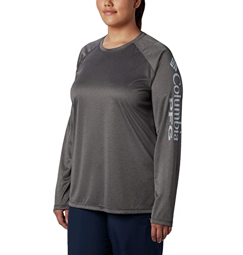 Columbia Women's PFG Tidal Tee Heather Long Sleeve Shirt, UV Protection, Moisture-Wicking