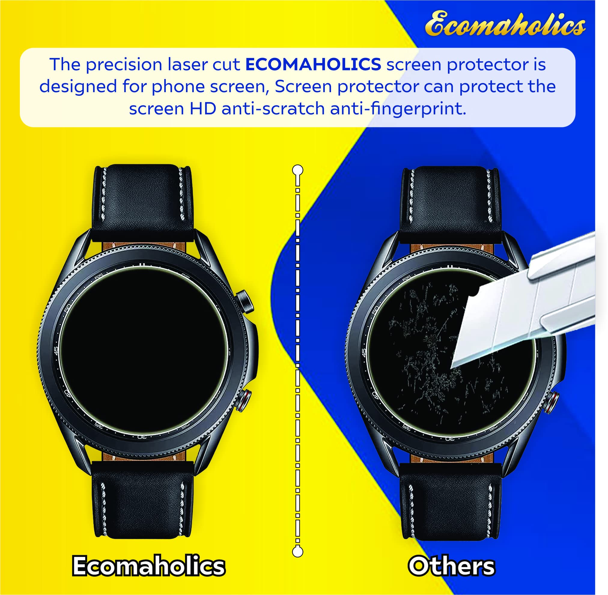 Ecomaholics 4 Pack compatible with Fossil Men´s Collider Hybrid Smartwatch Screen protector, Anti Scratch, Self healing, bubble free Military-Grade Soft HD Clear TPU flexible film
