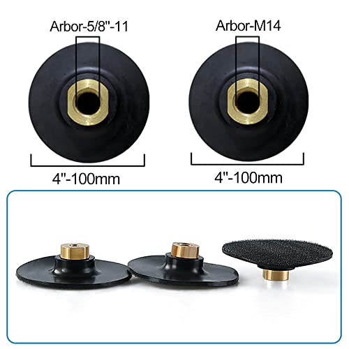 Extra Flexible Backer Pad Rubber Backing Pad for Edges, Tight Corner Polishing,Hook&Loop Back Holder - Arbor 5/8" 11