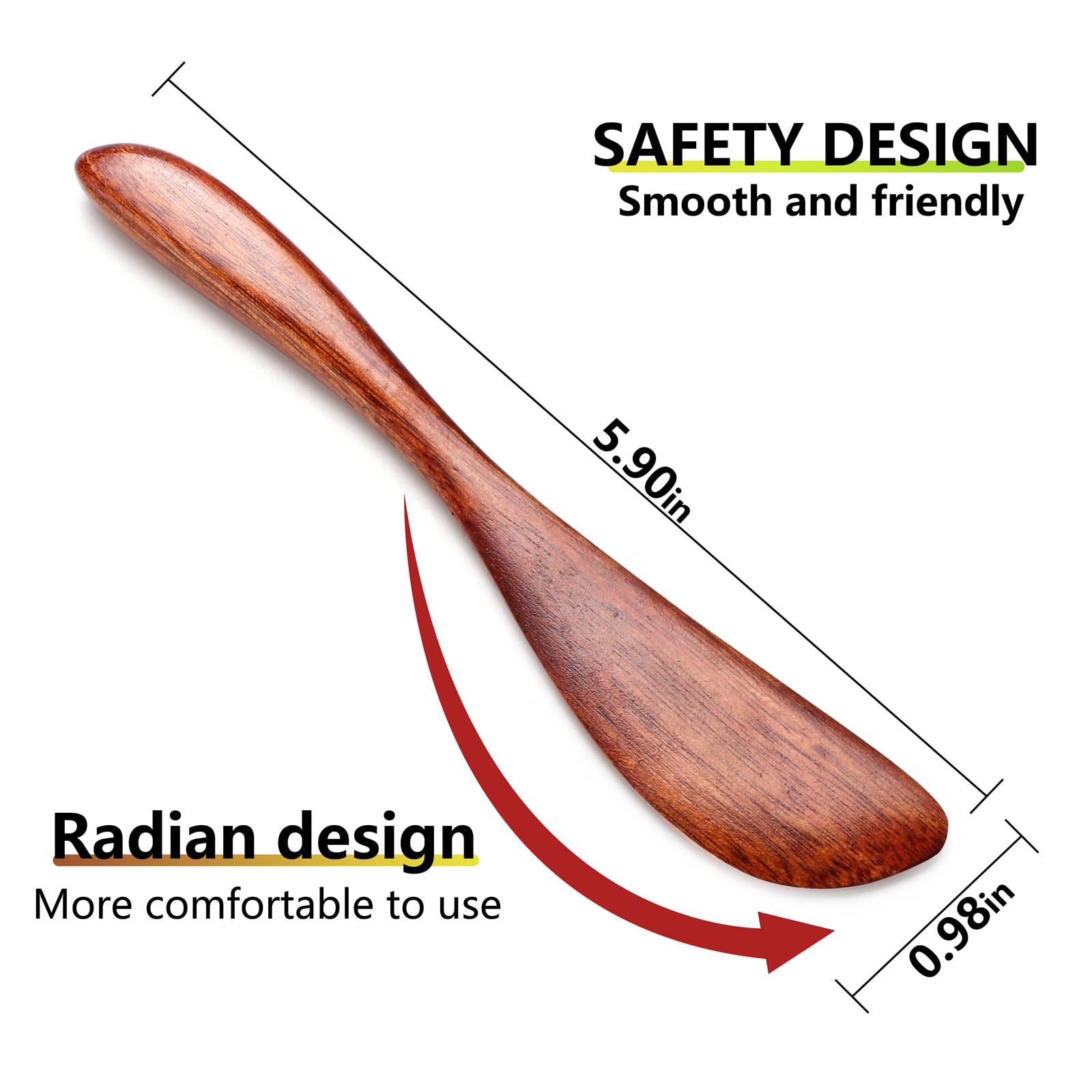 CHWAIKA Butter Knife Spreader Wooden Butter Spreader Knife Set of 10 Butter Knife for Peanut Jam Cheese (BK-01)