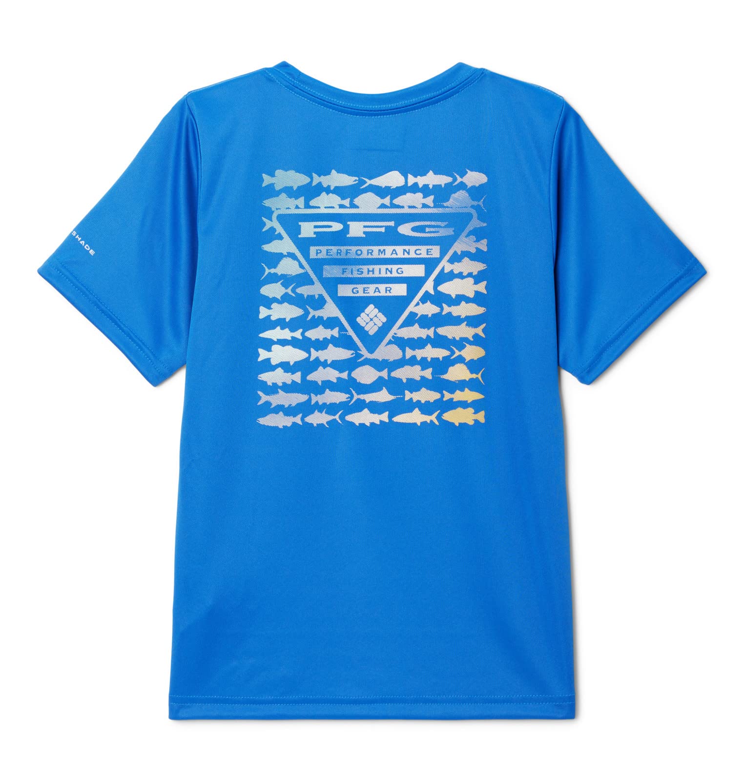 Columbia Youth Boys Terminal Tackle PFG Graphic Short Sleeve, Vivid Blue/Elements Graphic, Medium
