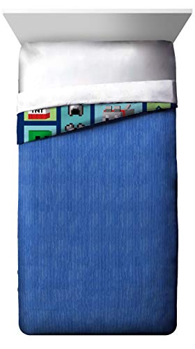 Minecraft Good Day Twin/Full Cooling Comforter - Super Soft Kids Bedding Features Creeper- Fade Resistant Polyester Microfiber Fill (Official Minecraft Product)