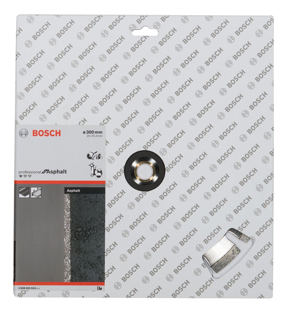 Bosch 2608602624 Standard for Asphalt Diamond Cutting Disc, 300mm Ø, 20/25.40mm x 2.8mm x 10mm, Silver